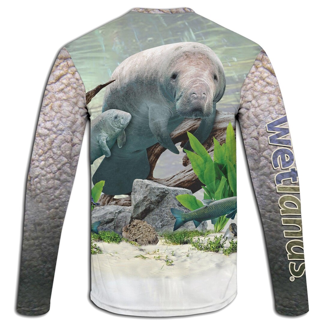 Manatee Springs Unisex Sun Proof Long Sleeve or Short Sleeve Performance Fishing Top 100% ...
