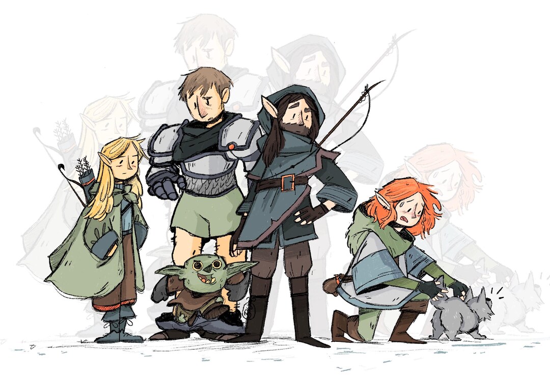 5 Characters/group Print Dnd Character Design - Etsy