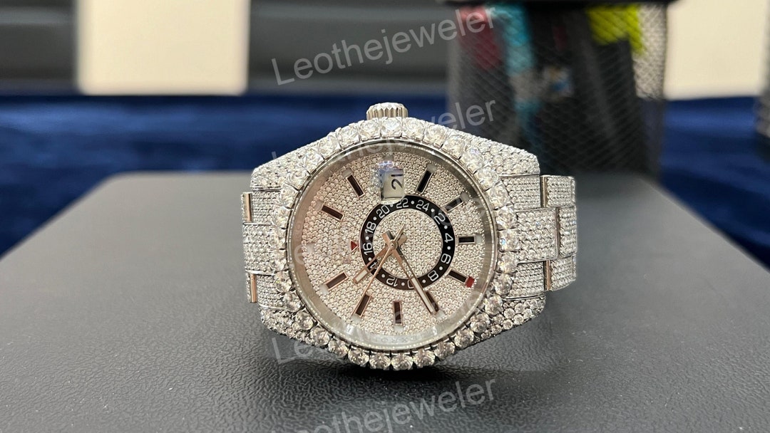 Moissanite Diamond Watch Iced Out Watches, Luxury Fully Automatic VVV ...