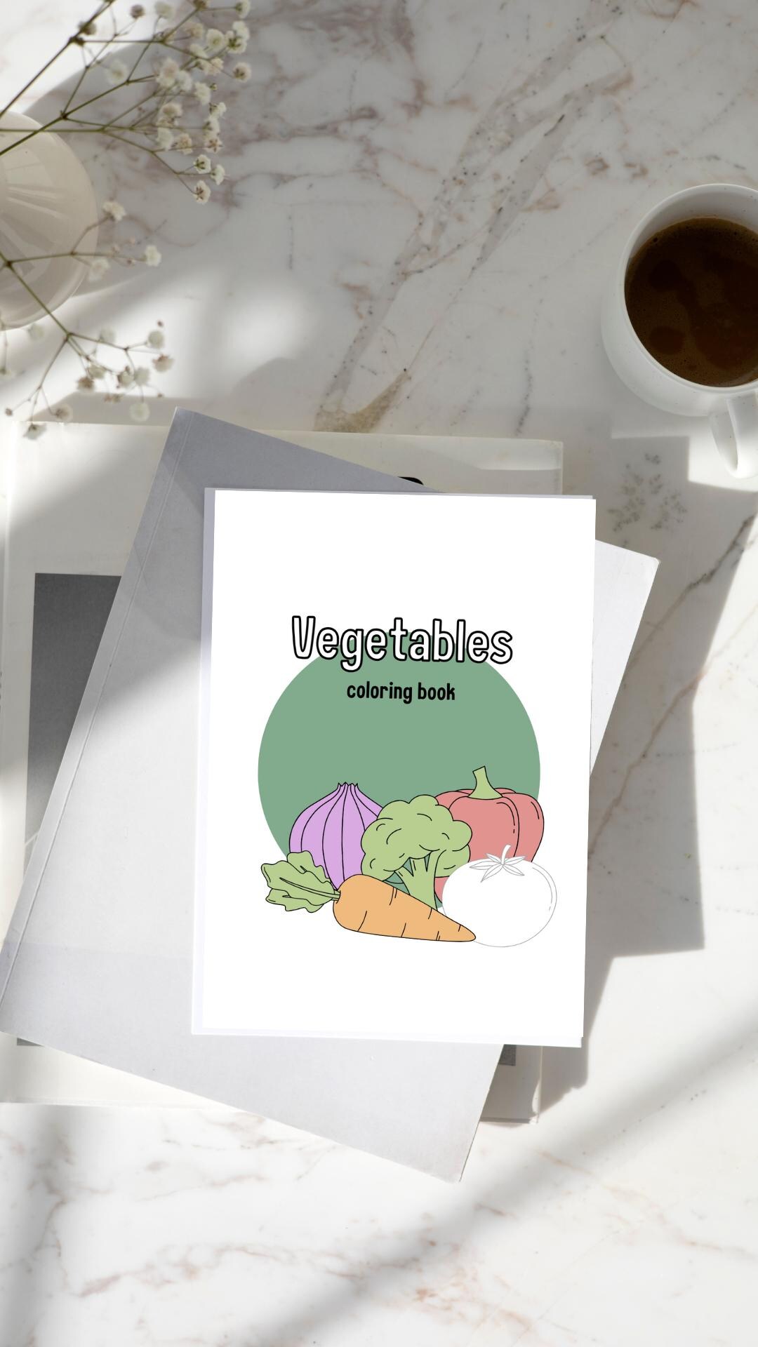 Fruit and Veggie Coloring Sheet Vegetables Coloring Book for Kids, Fun ...