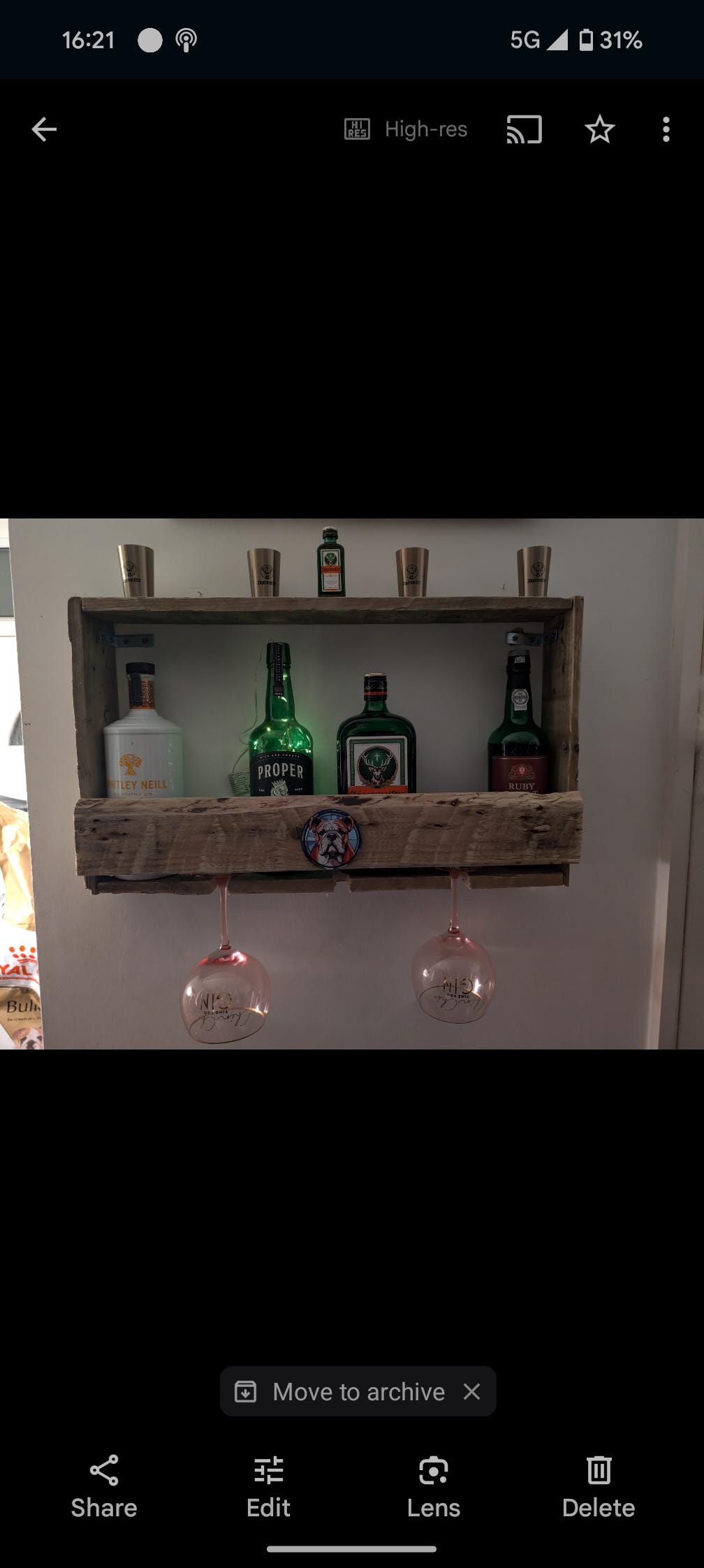 Wooden Drinks Shelf With Glass Holder - Etsy
