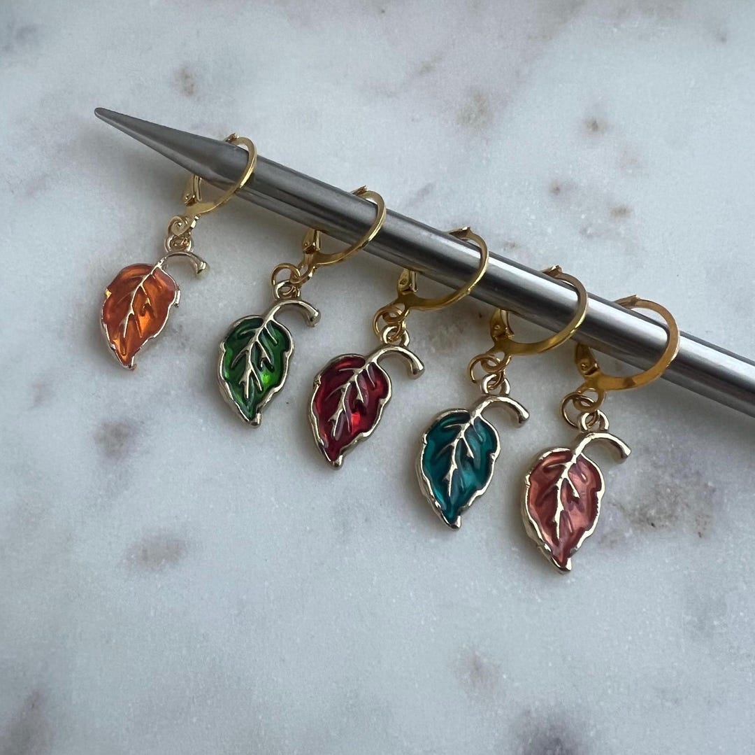 Leaf Stitch Markers for Knitting and Crochet | Fixed or Removable | Set ...