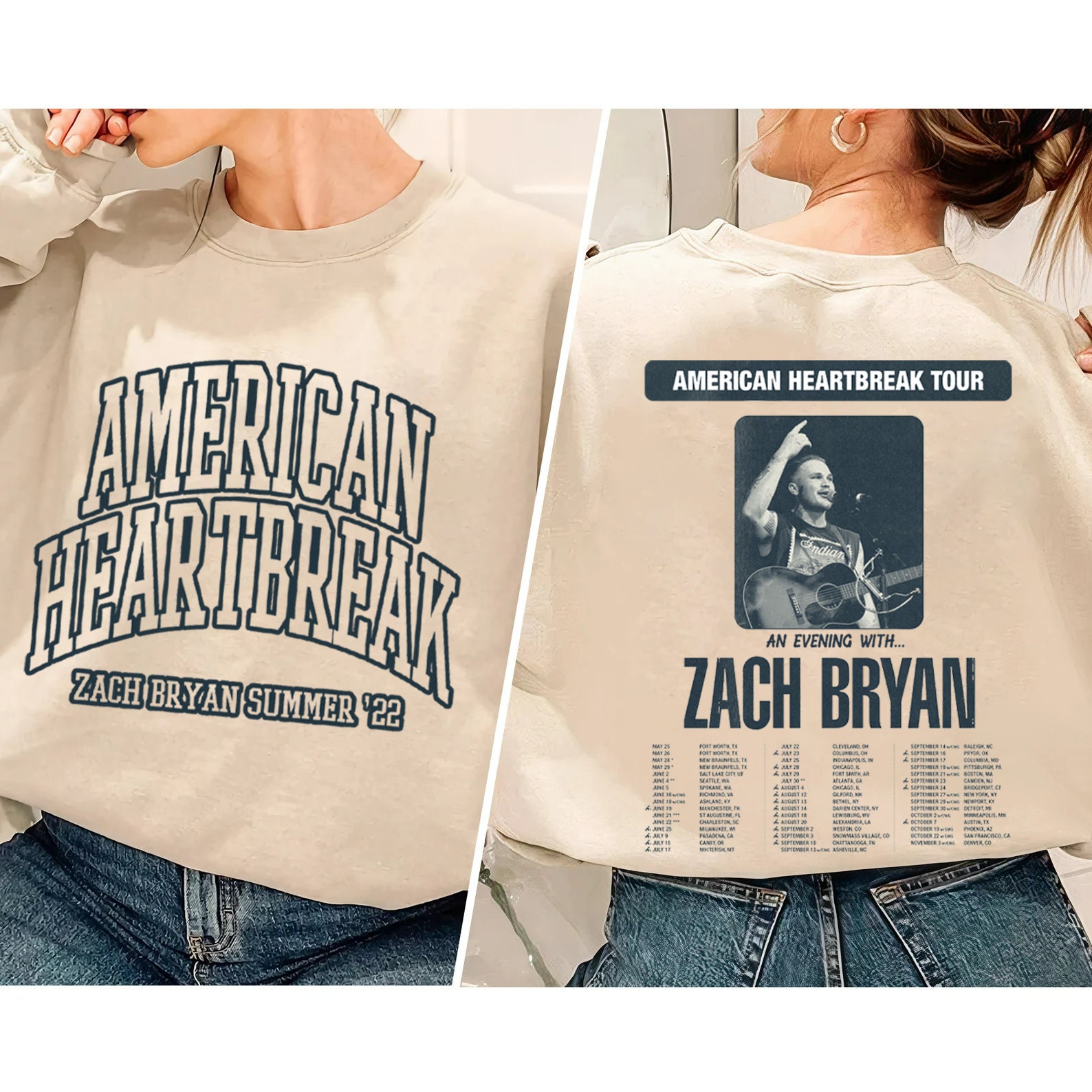 Vintage 2023 Zach Bryan American Heartbreak Tour Shirt sold by Colin ...