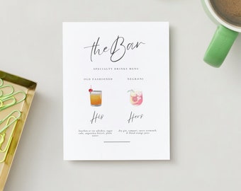 Wedding Drink Sign, Signature Cocktail Sign, Signature Drink Sign, Bar ...
