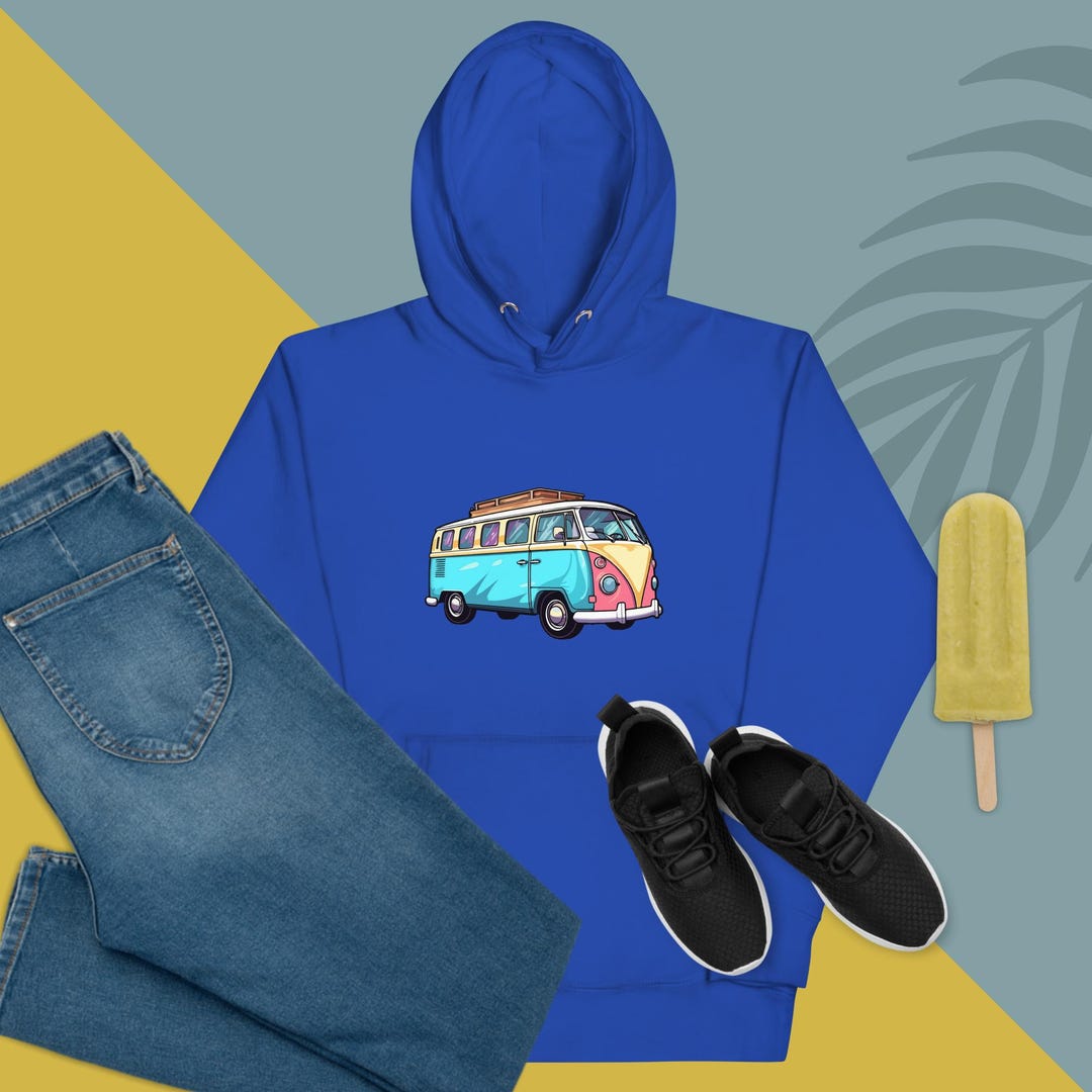 Colorful-retro-minivan-camper-car-modern-pop-art-style Unisex Hoodie - Etsy