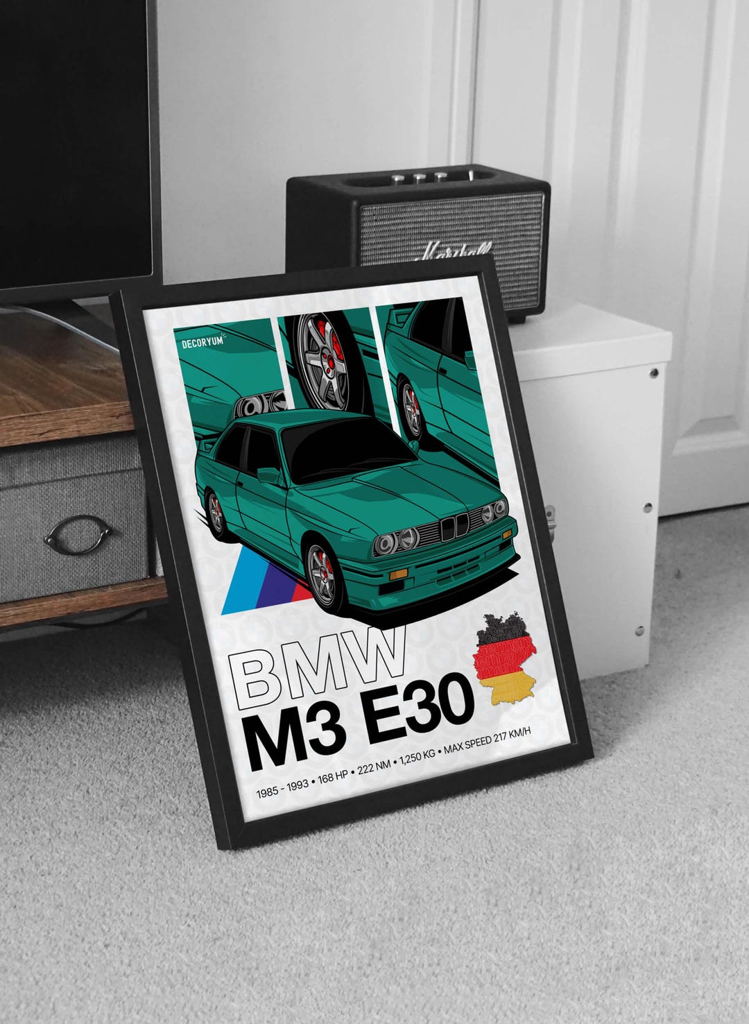 BMW E30 Frame Poster Painting Wall Decoration for Home Office - Etsy ...