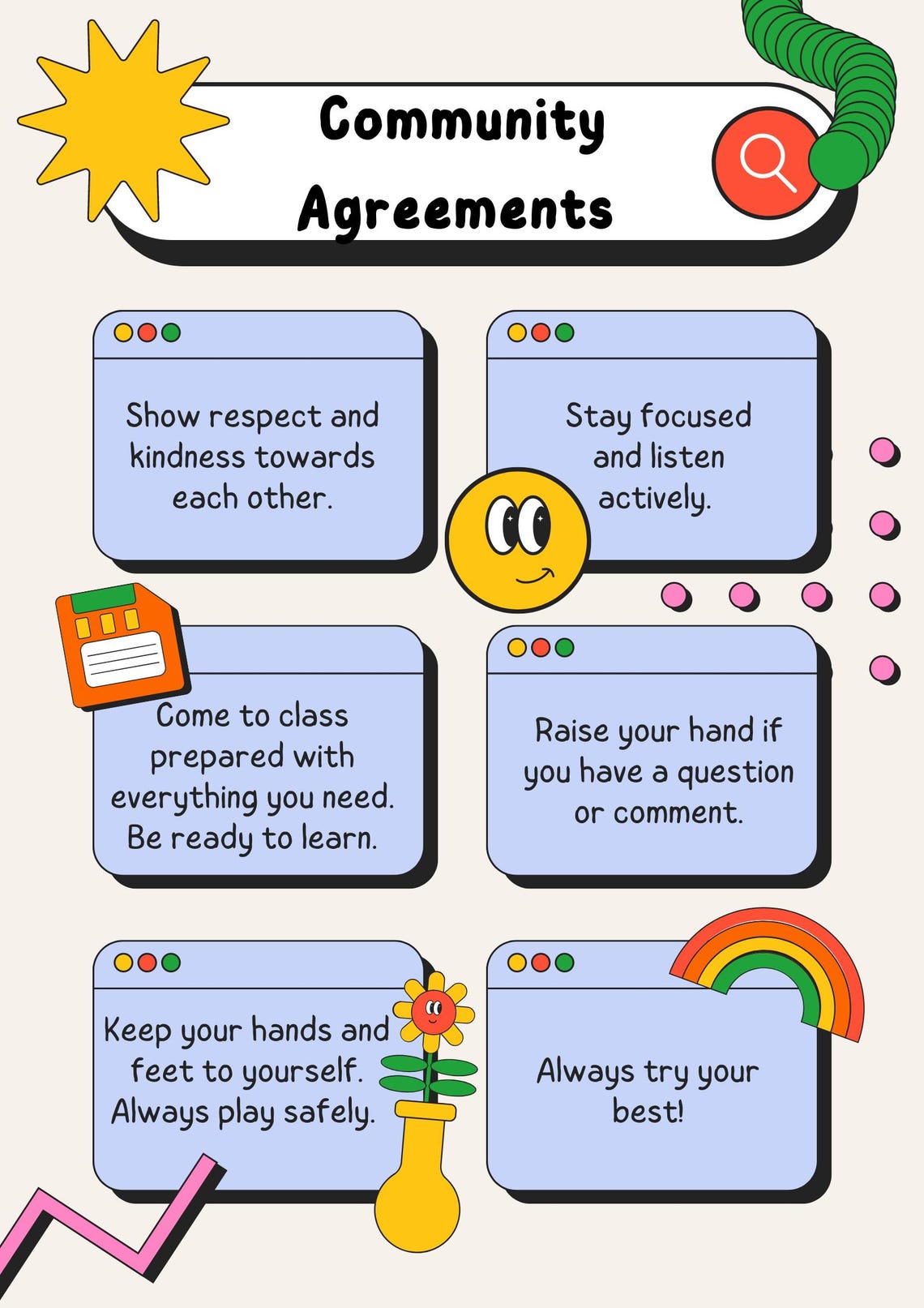 Classroom Agreements - Classroom Rules - Etsy