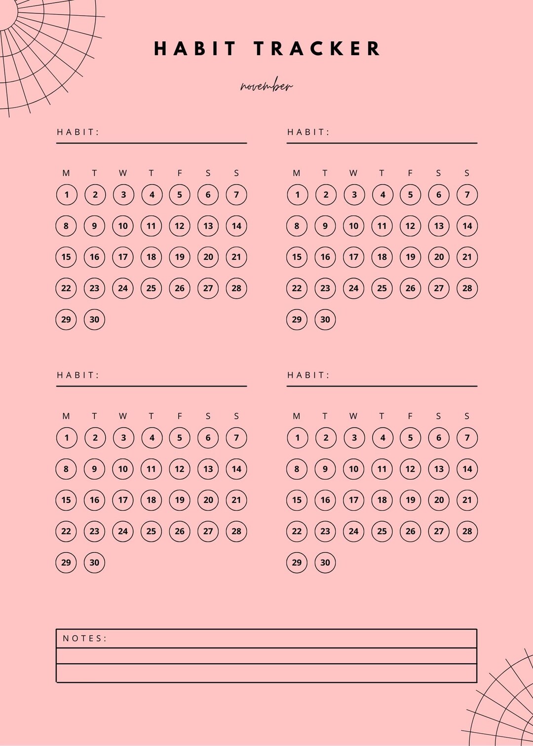 Digital Habit Tracker Printable Planner Insert, Daily Routine Tracker ...