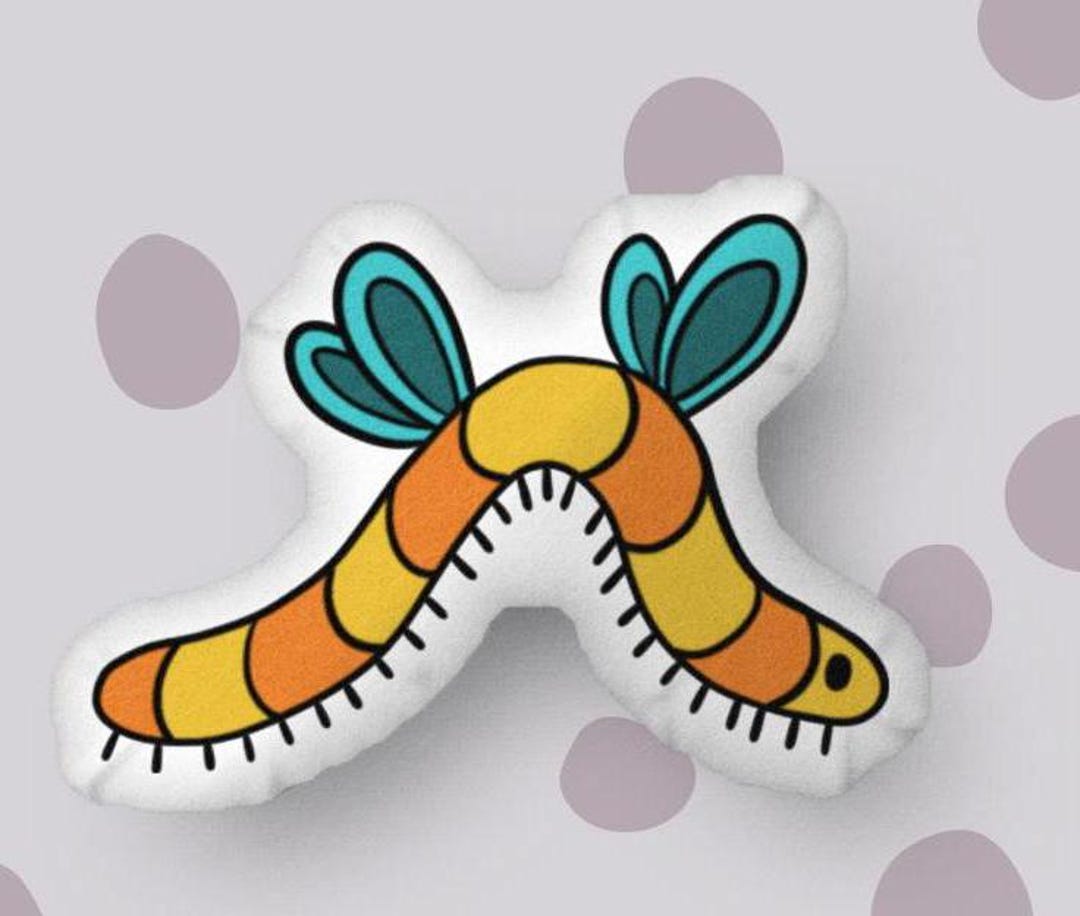 Flying Worm Pillow/ Cute, Funny Custom-shaped Worm Pillow - Etsy