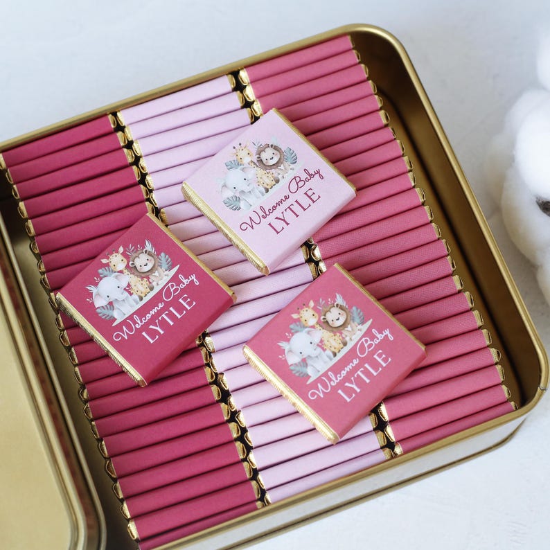 50 Pcs Baby Shower Chocolate, Personalized Baby Chocolate, New Born ...