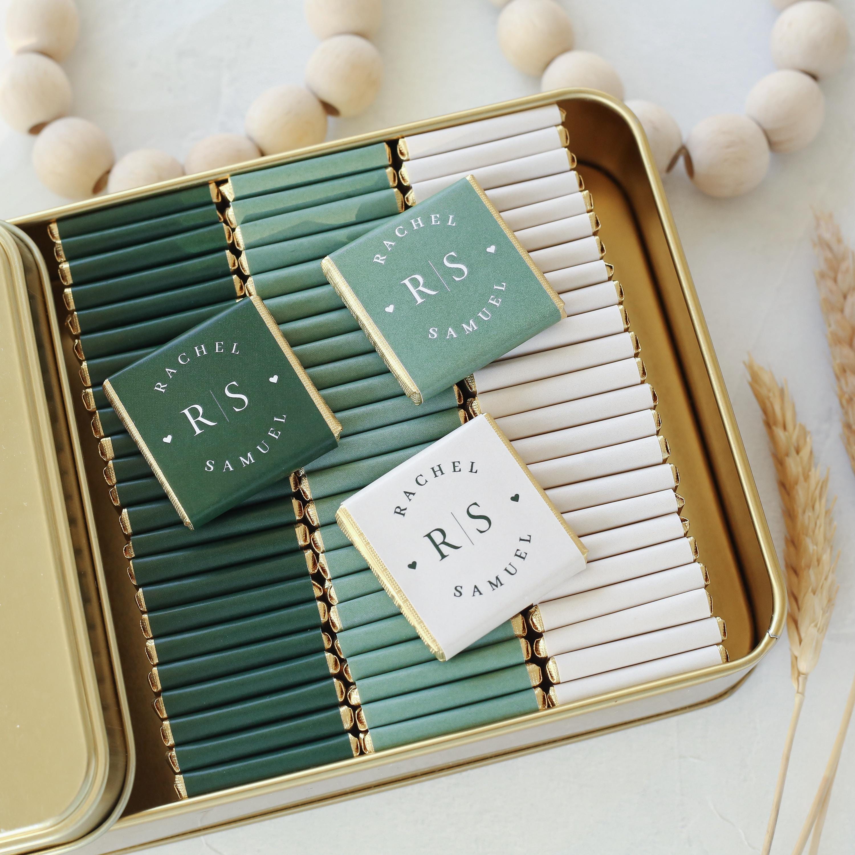 Personalized Wedding Chocolate Favors – Gold or Silver Foil – Custom ...