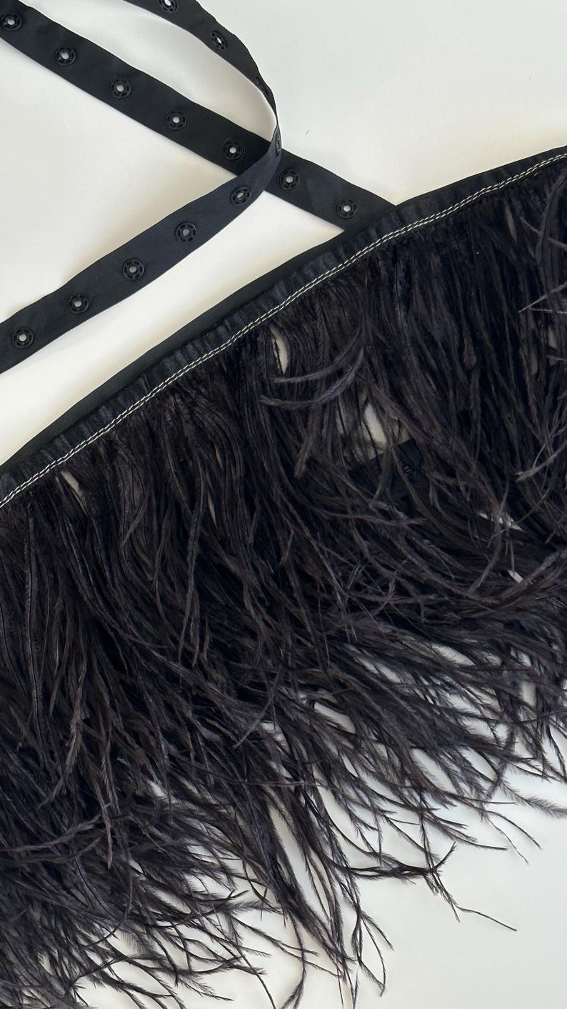 1 M Real Ostrich Feather Trim Fringe Diy Feather Strip With Snap ...