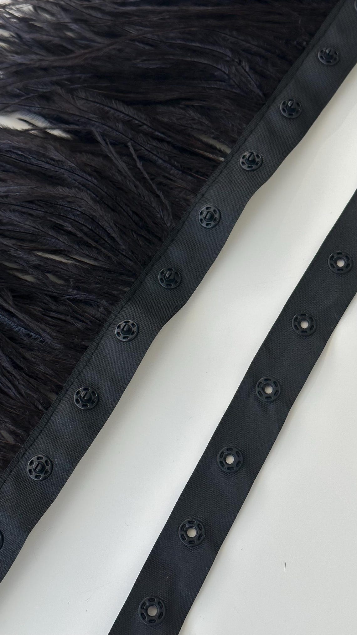 1 M Real Ostrich Feather Trim Fringe Diy Feather Strip With Snap ...