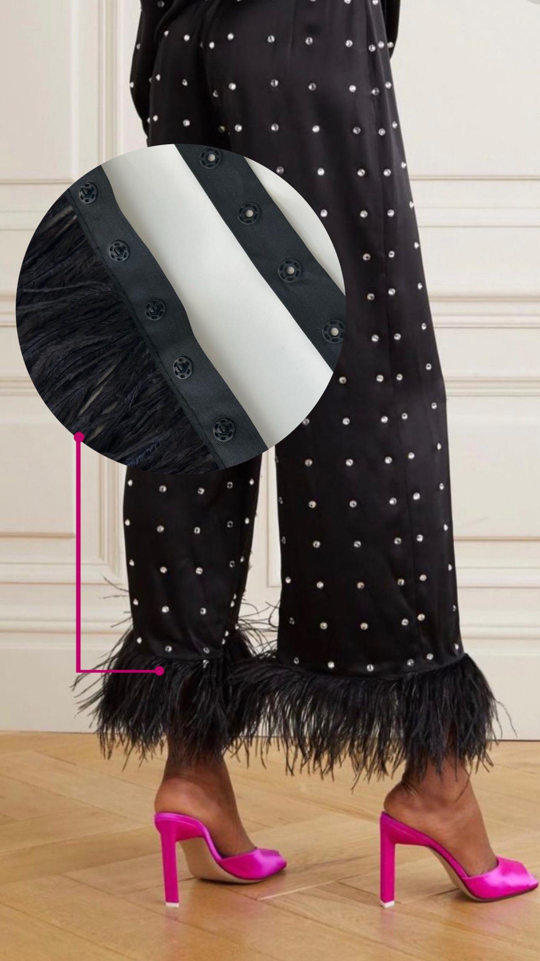 1 M Real Ostrich Feather Trim Fringe Diy Feather Strip With Snap ...