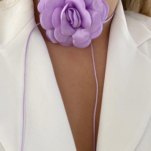 Handmade Satin Rose Choker: Adjustable Boho Flower Necklace - Etsy