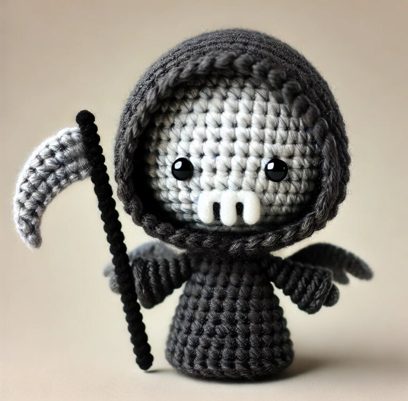 Grim Reaper Crochet Pattern, Instant Download Halloween Crochet, Ghost Crochet Pattern, Spooky ...