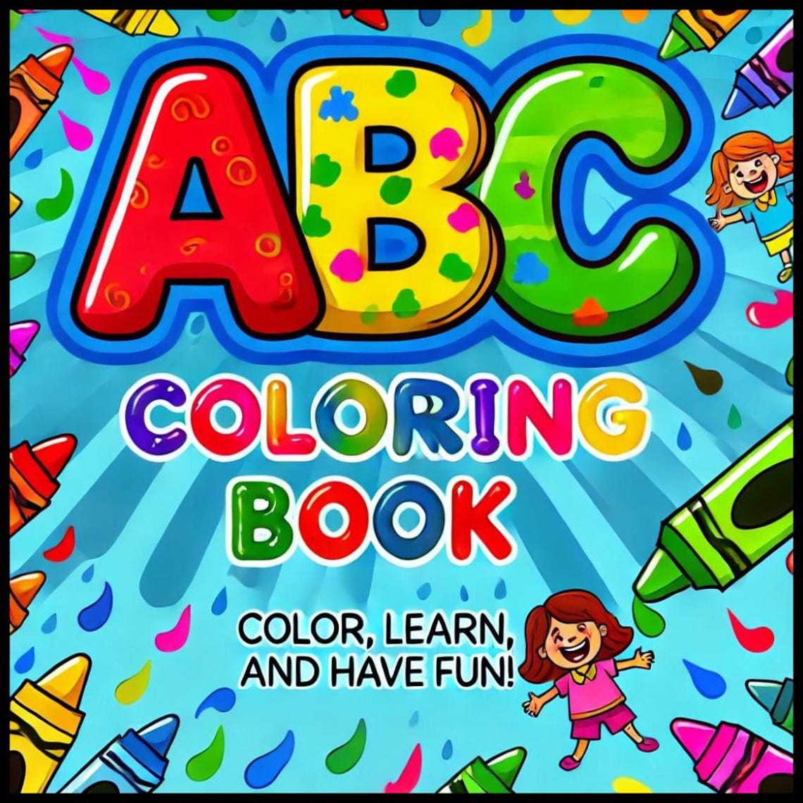 ABC Coloring Book - Etsy