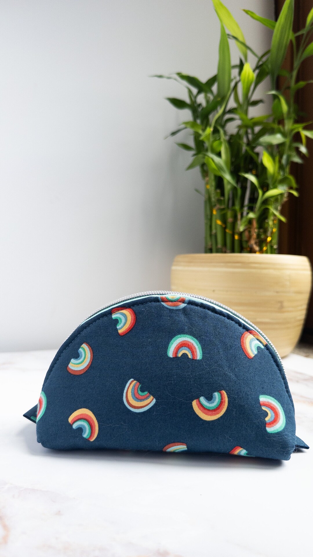 Navy Rainbows Dumpling Pouch - Etsy