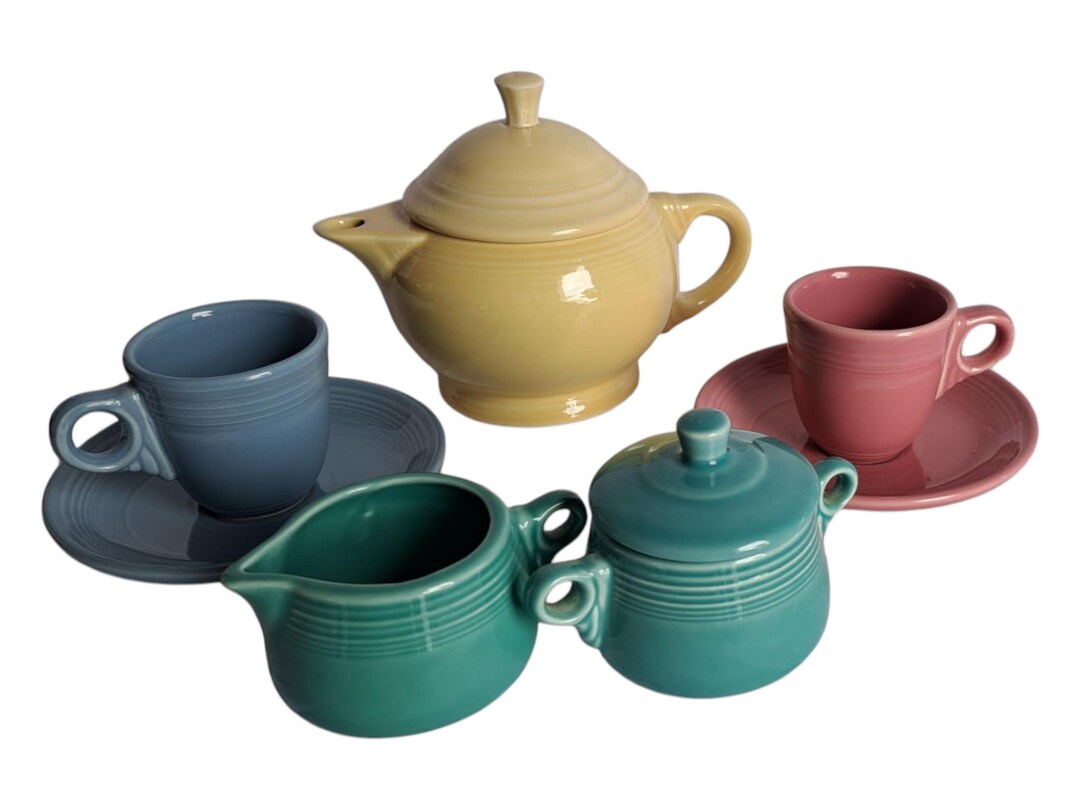 My First Fiesta Tea Set, Vintage Child's Tea Set for Two - Etsy