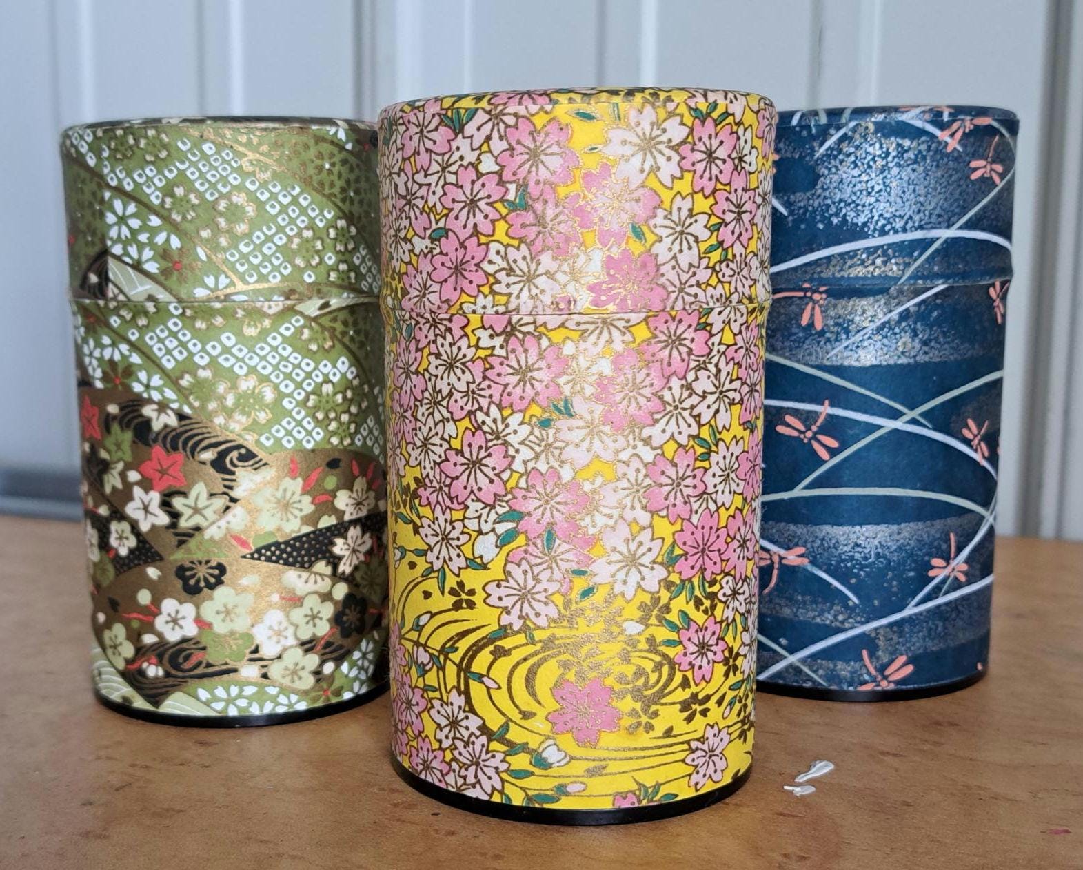 Washi Paper Tea Tins With Lids Set of Three - Etsy
