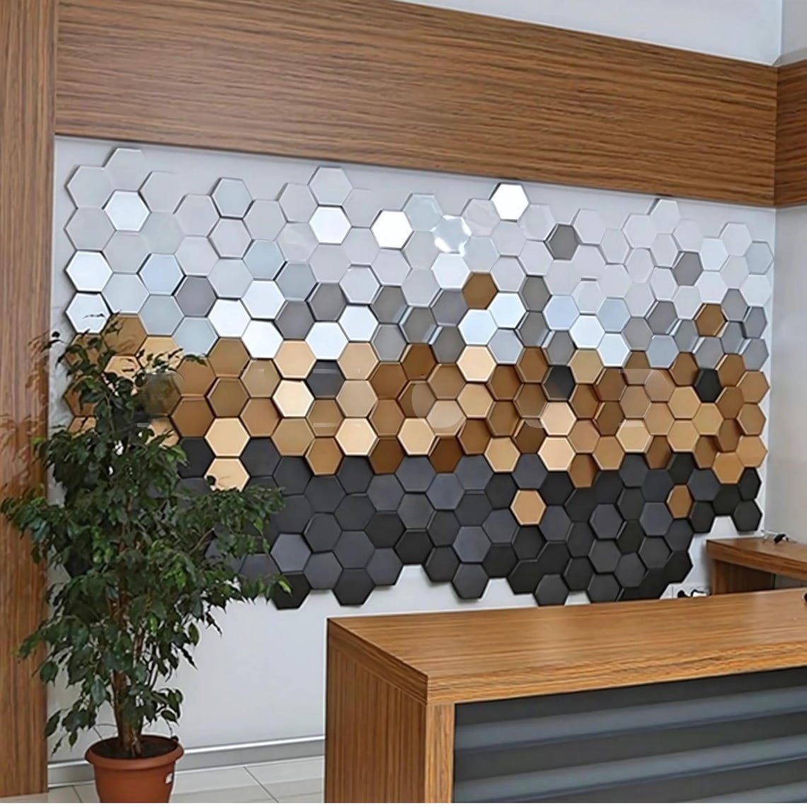 3D Hexagonal PVC Wall Panels, Modern Clip-in Design - Etsy UK