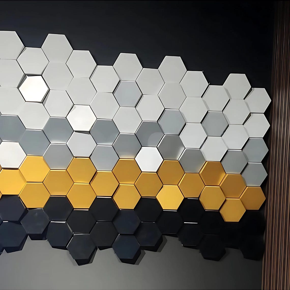Hexagonal Wall Panels, Clip System Wall Panels, Modern Wall Design, PVC ...