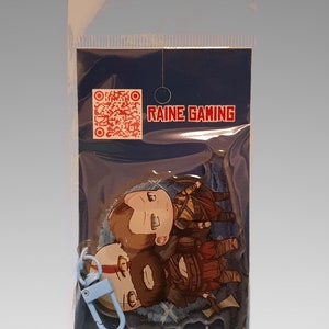 God of War Kratos Atrerus Chibi Atreus Ragnarok Keychain Collectable ...