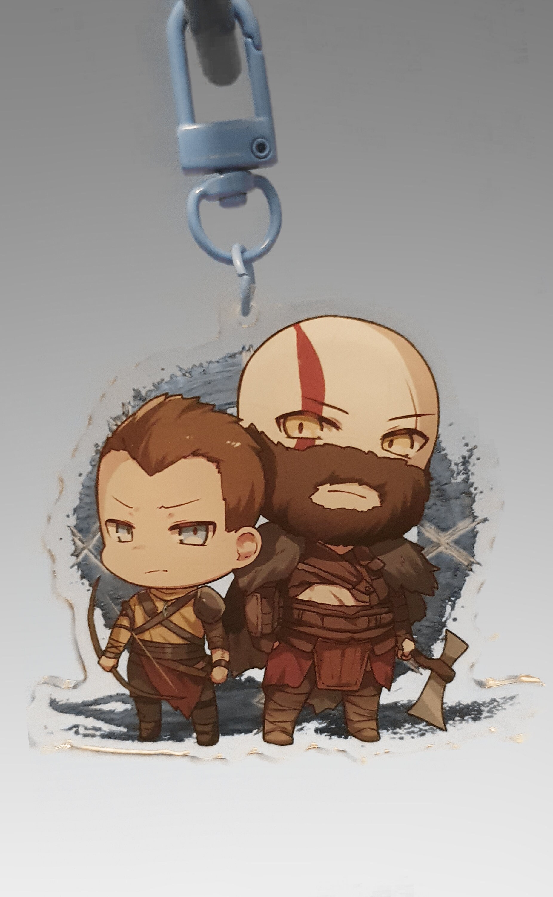 God of War Kratos Atrerus Chibi Atreus Ragnarok Keychain Collectable ...