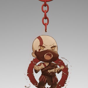 God of War Kratos Chibi Atreus Ragnarok Keychain Collectable Raine ...