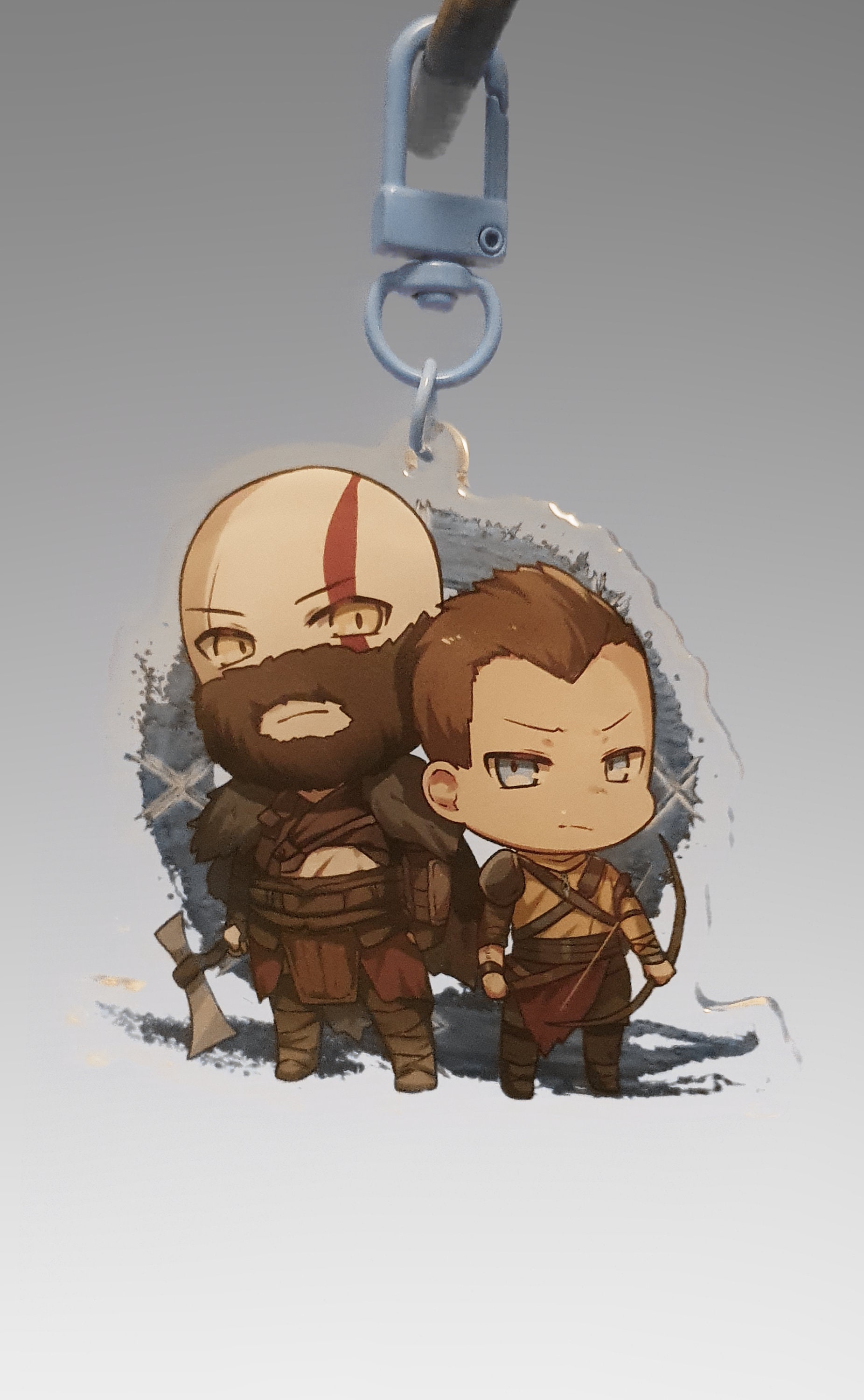 God of War Kratos Atrerus Chibi Atreus Ragnarok Keychain Collectable ...