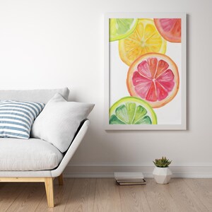 Fruit Slices, Art Print, Home Decor, Colorful Fruits, Wall Art Poster ...