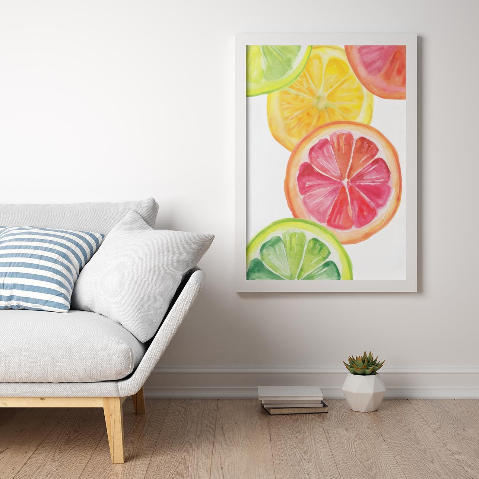 Fruit Slices, Art Print, Home Decor, Colorful Fruits, Wall Art Poster ...