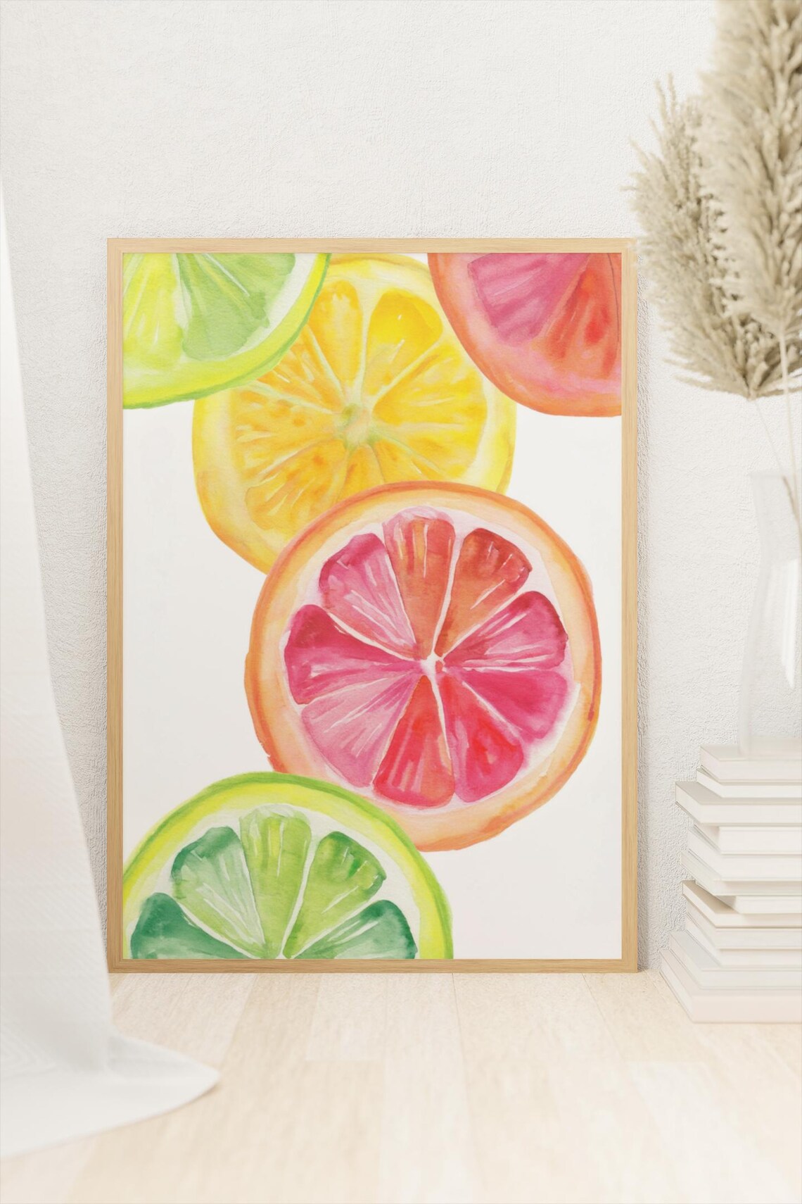 Fruit Slices, Art Print, Home Decor, Colorful Fruits, Wall Art Poster ...