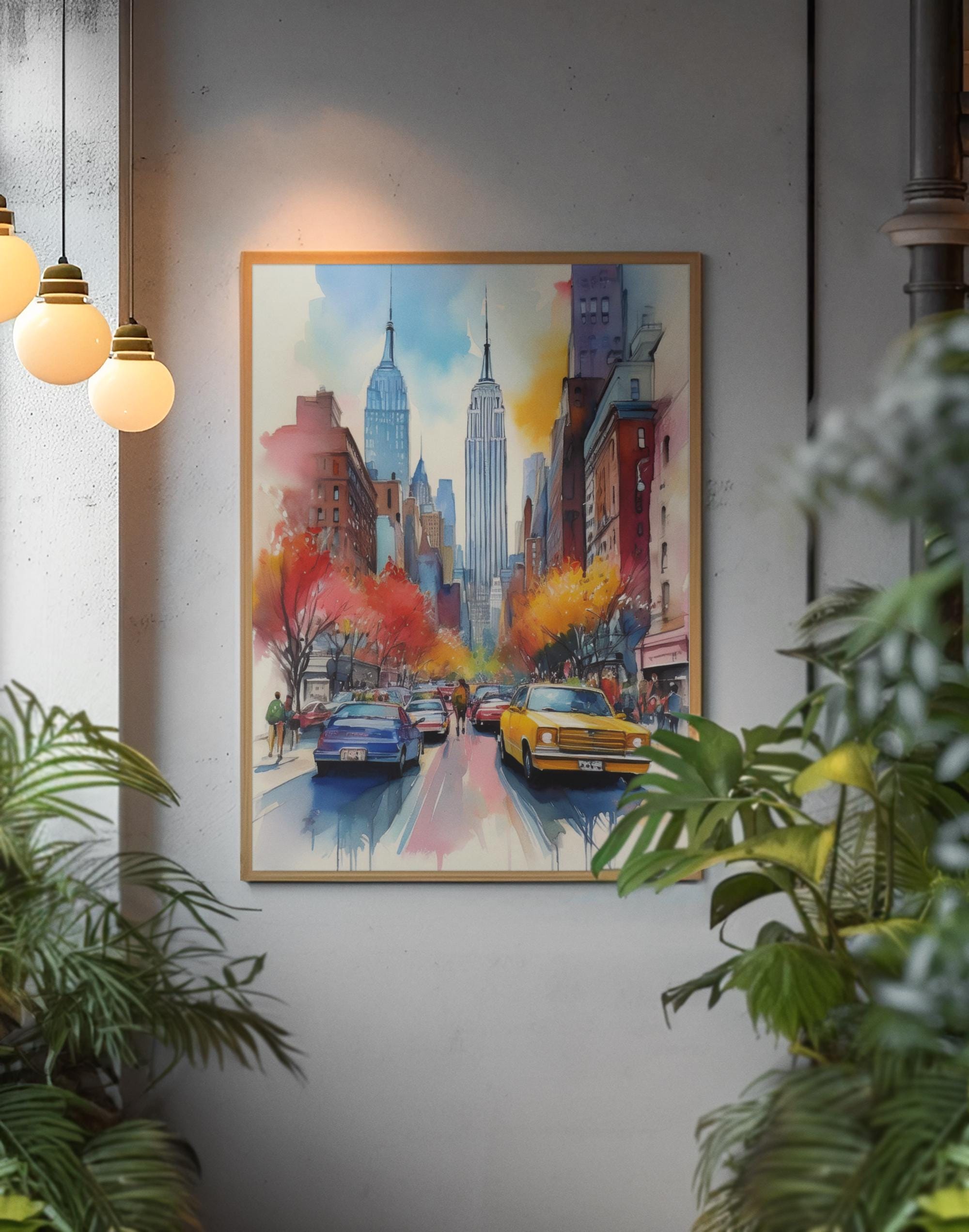 New York City Watercolor Print, NYC Wall Decor, NYC Wall Art, New York ...
