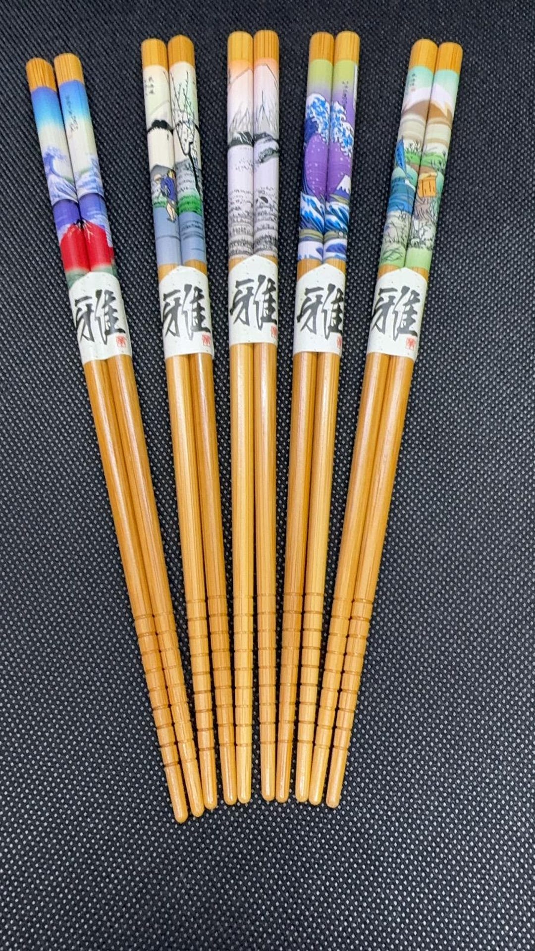 Japanese Chopsticks – Set of 5 Japanese Bamboo Chopsticks – Hokusai ...