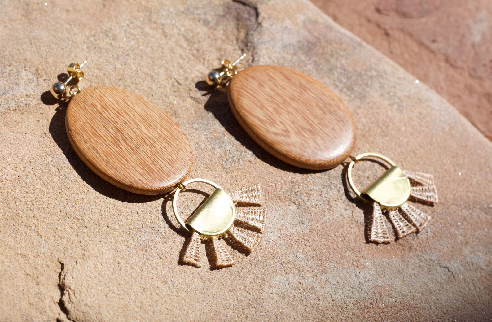 Abstract Statement Earrings NYALA Wood Pendant Earrings - Etsy