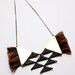 Statement Lace Necklace - TESSELATE - Black Lace Brass Triangles Ember ...