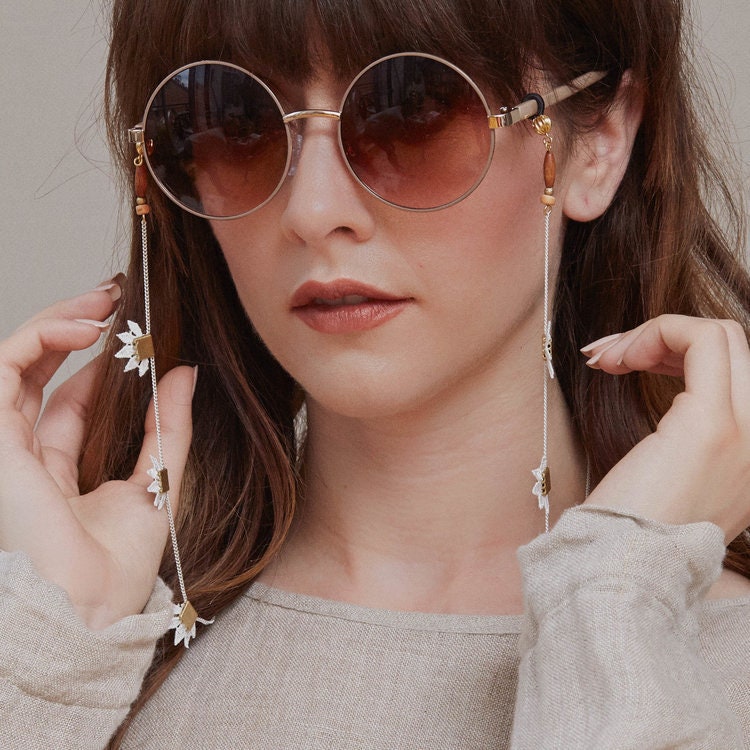 Glasses Chain - PANTAI - White Lace Floral Boho Sunglass Strap ...