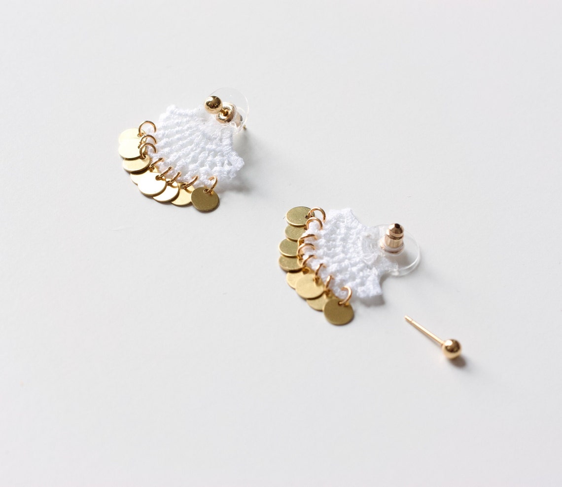 Front Back Earrings, Ear Jackets - ERTH - Silver or Gold Coin Earrings ...