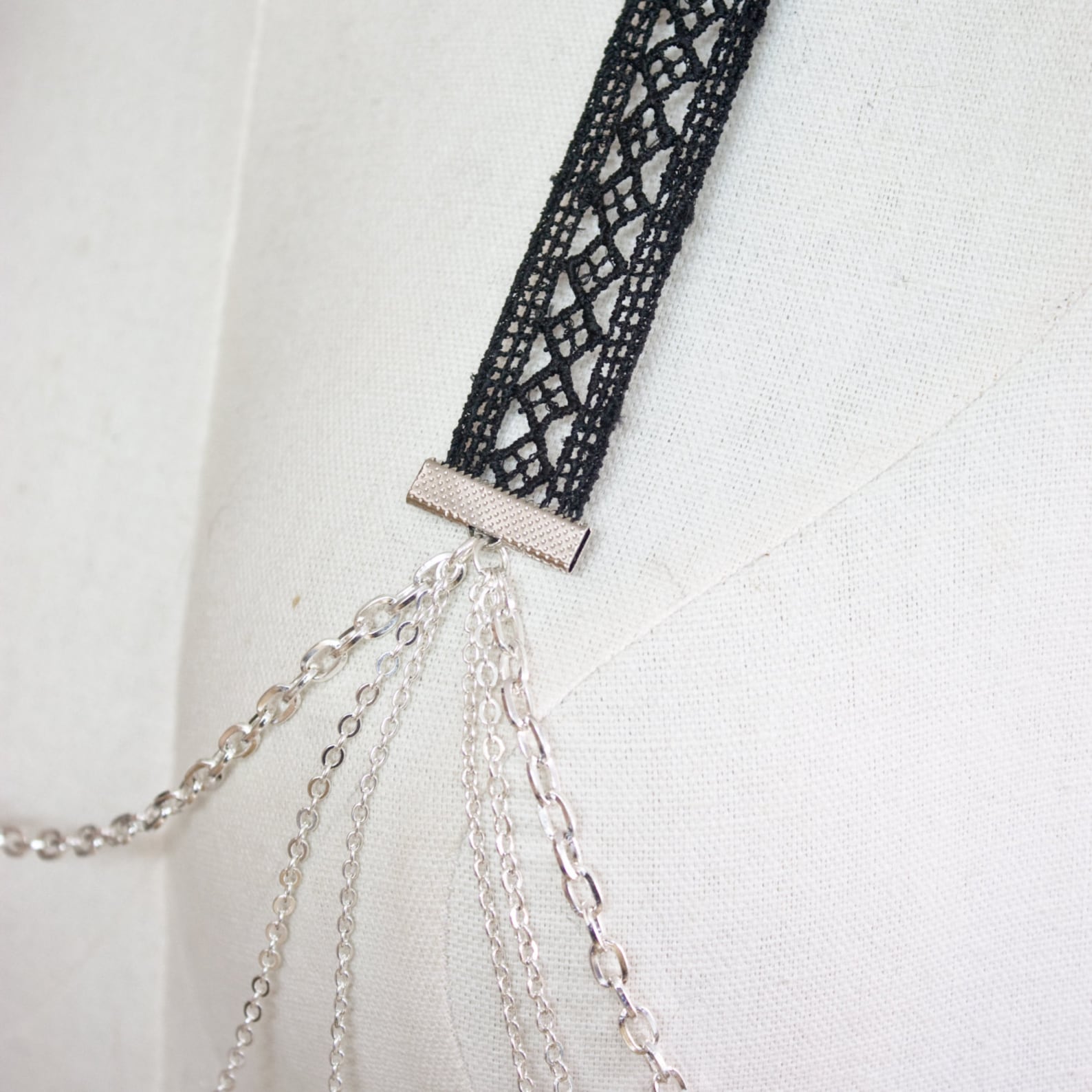 Body Harness Jewelry BRETELLES Black or Ivory Lace Choice | Etsy