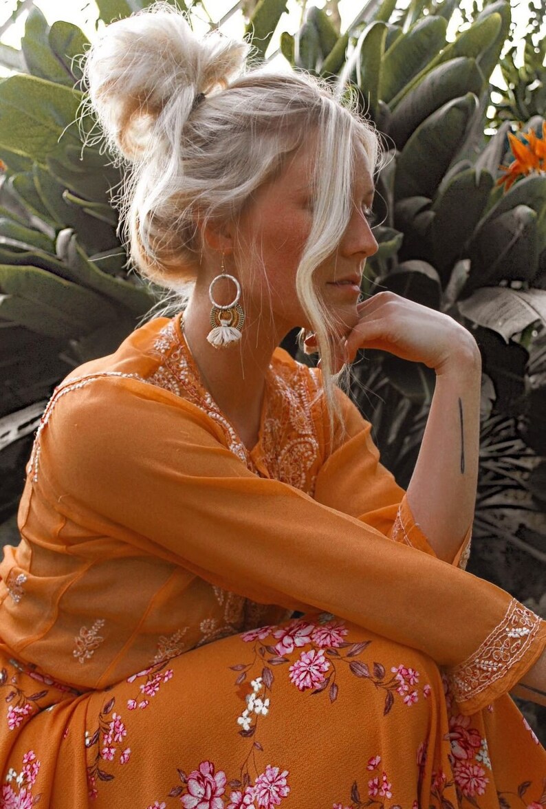 Vintage Tassel Earrings Boho Statement Earrings Gypsy MUSK | Etsy