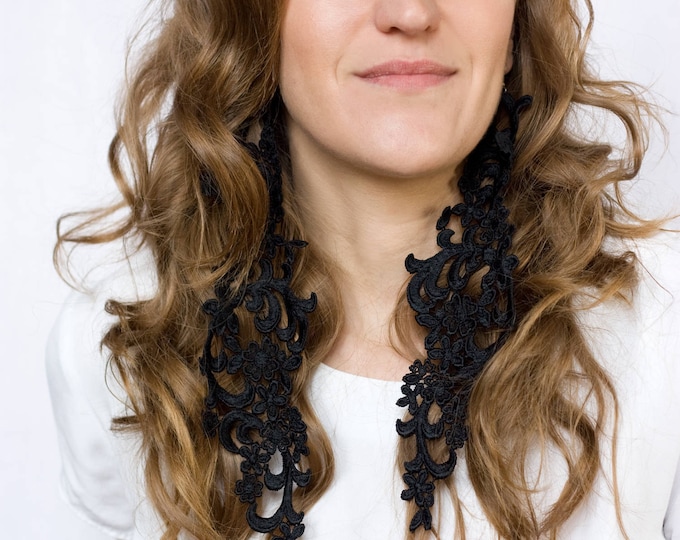 Lace Earrings FEARLESS Extra Large Statement Earrings - Etsy