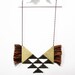 Statement Lace Necklace - TESSELATE - Black Lace Brass Triangles Ember ...