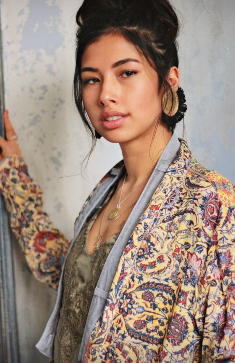 Front Back Statement Earrings - SAVANNAH - Geometric Fringe Chunky ...