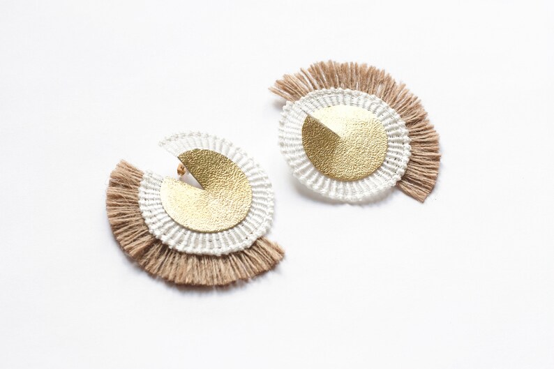 Front Back Statement Earrings - SAVANNAH - Geometric Fringe Chunky ...