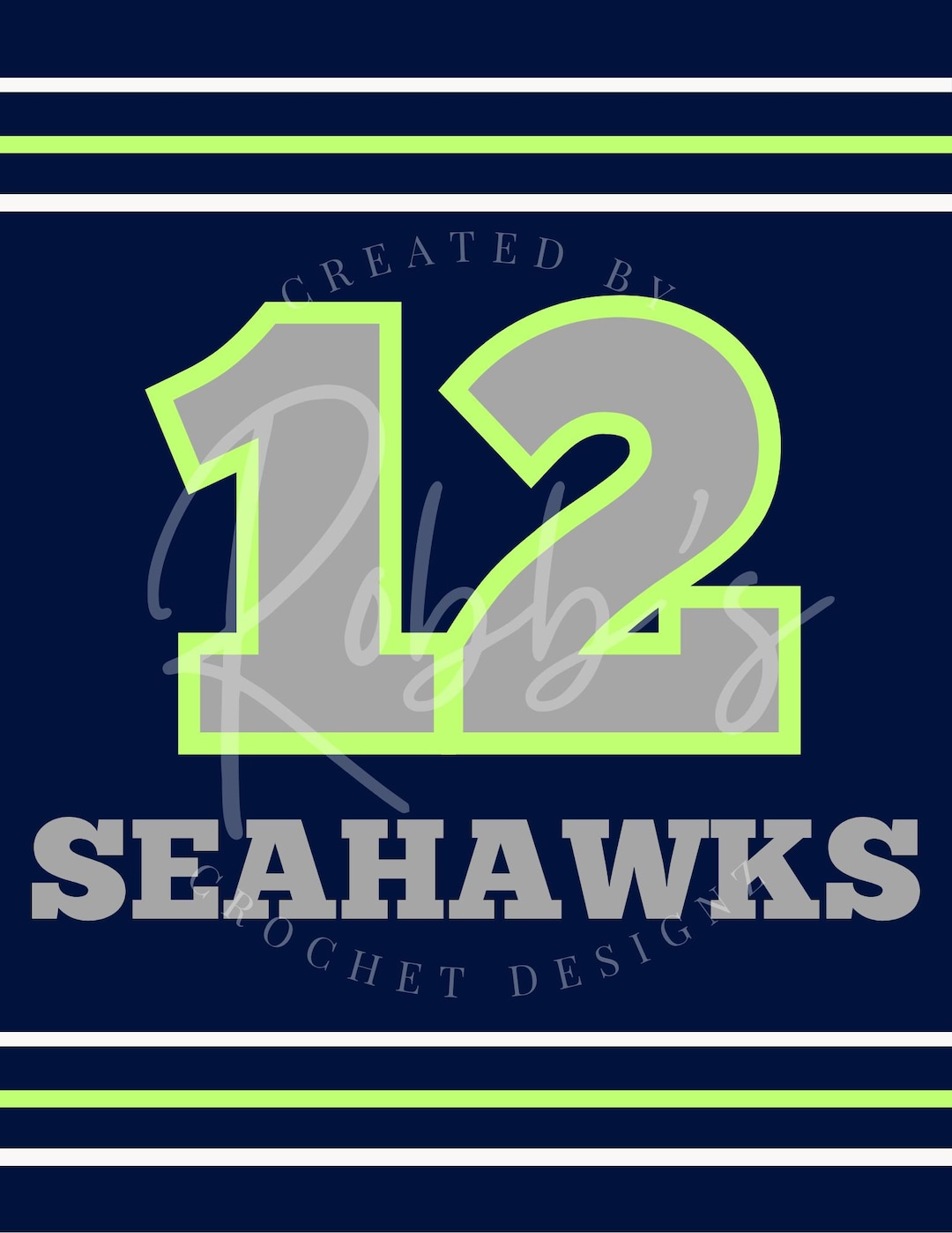 Seattle Seahawks Crochet Blanket PATTERN (SC) - Etsy