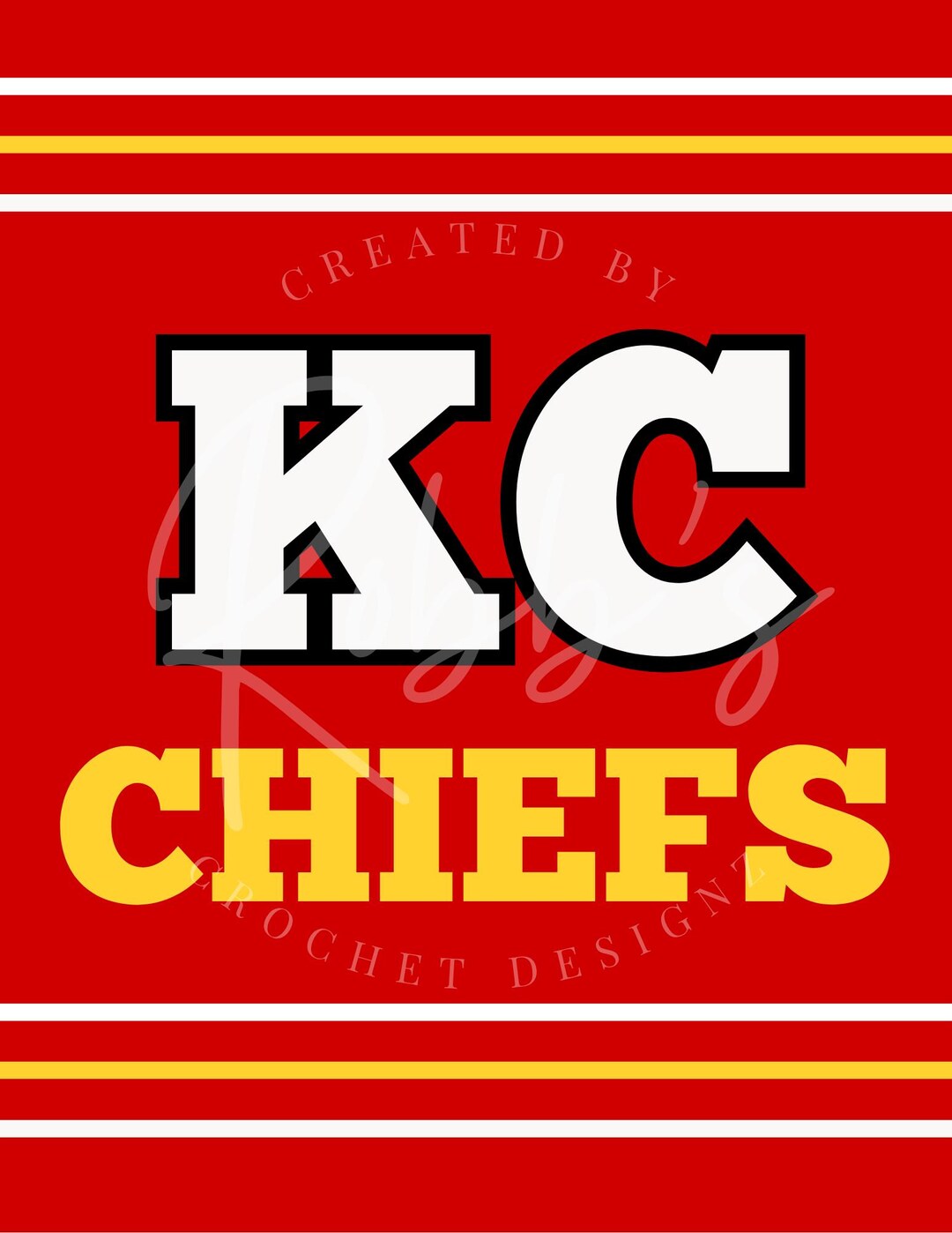 Kansas City Chiefs Crochet Blanket PATTERN (SC) - Etsy
