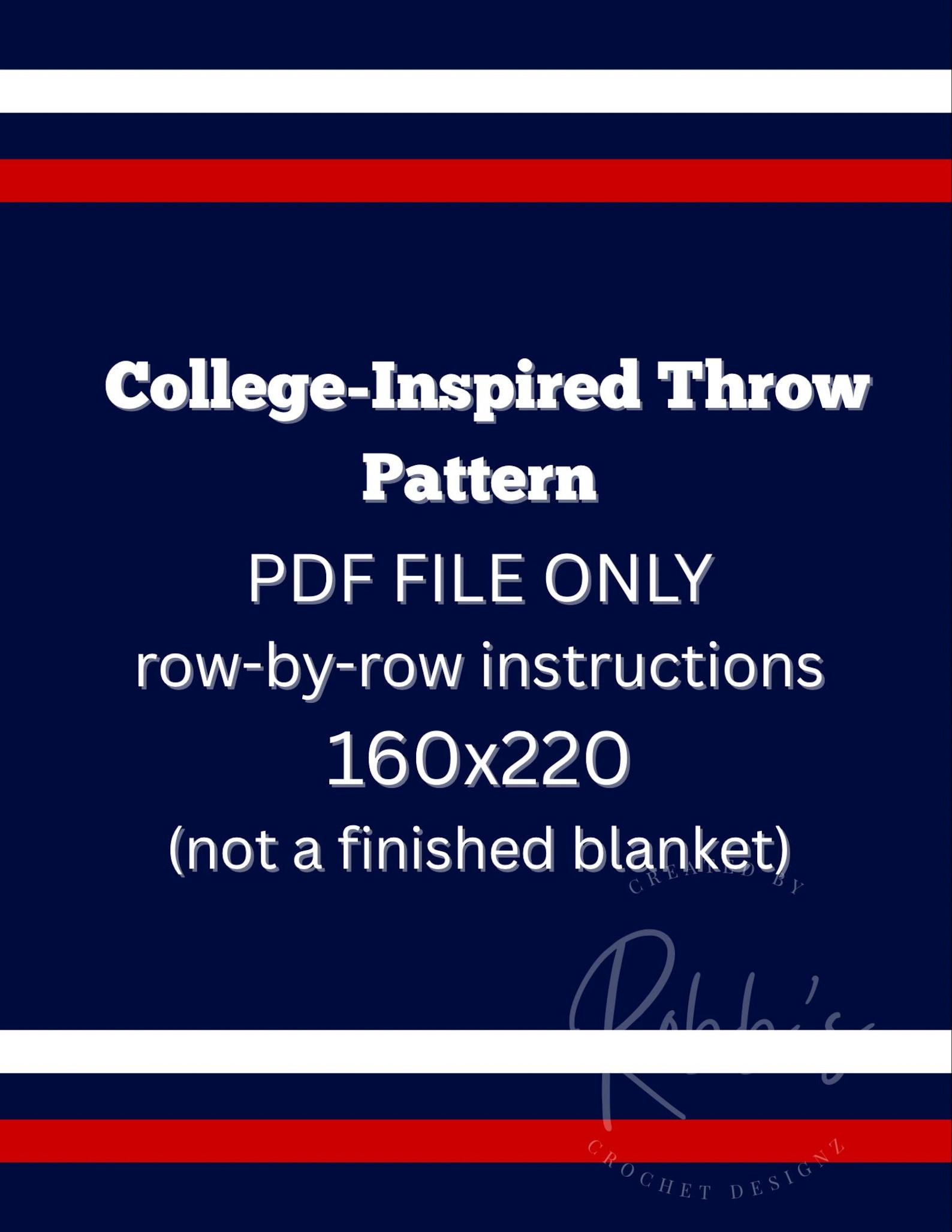 College Inspired Crochet Throw Pattern | Crochet Graphgan(pdf Digital ...