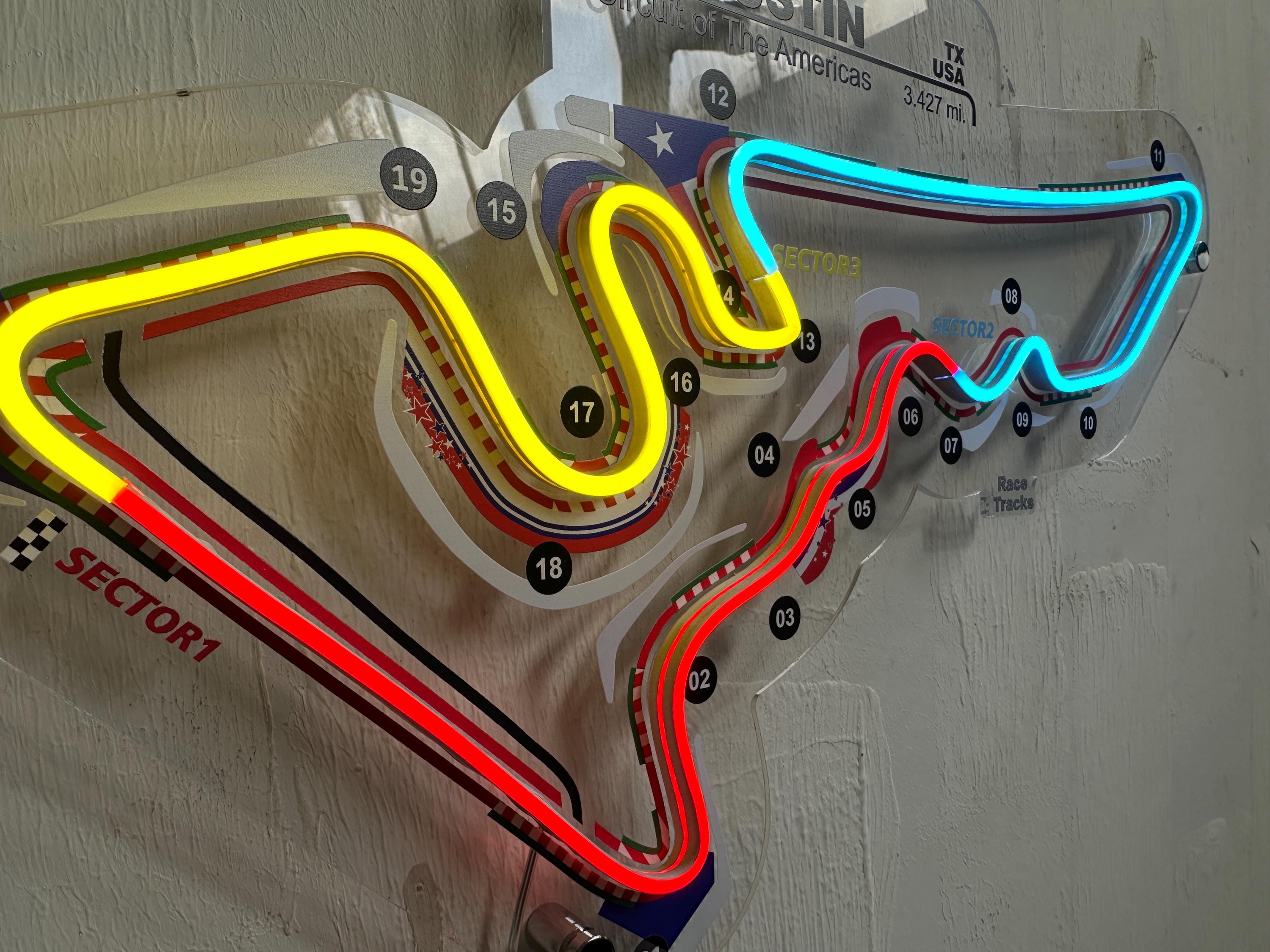 Circuit of the America COTA Neon Race Track | Race Track | F1 Formula ...