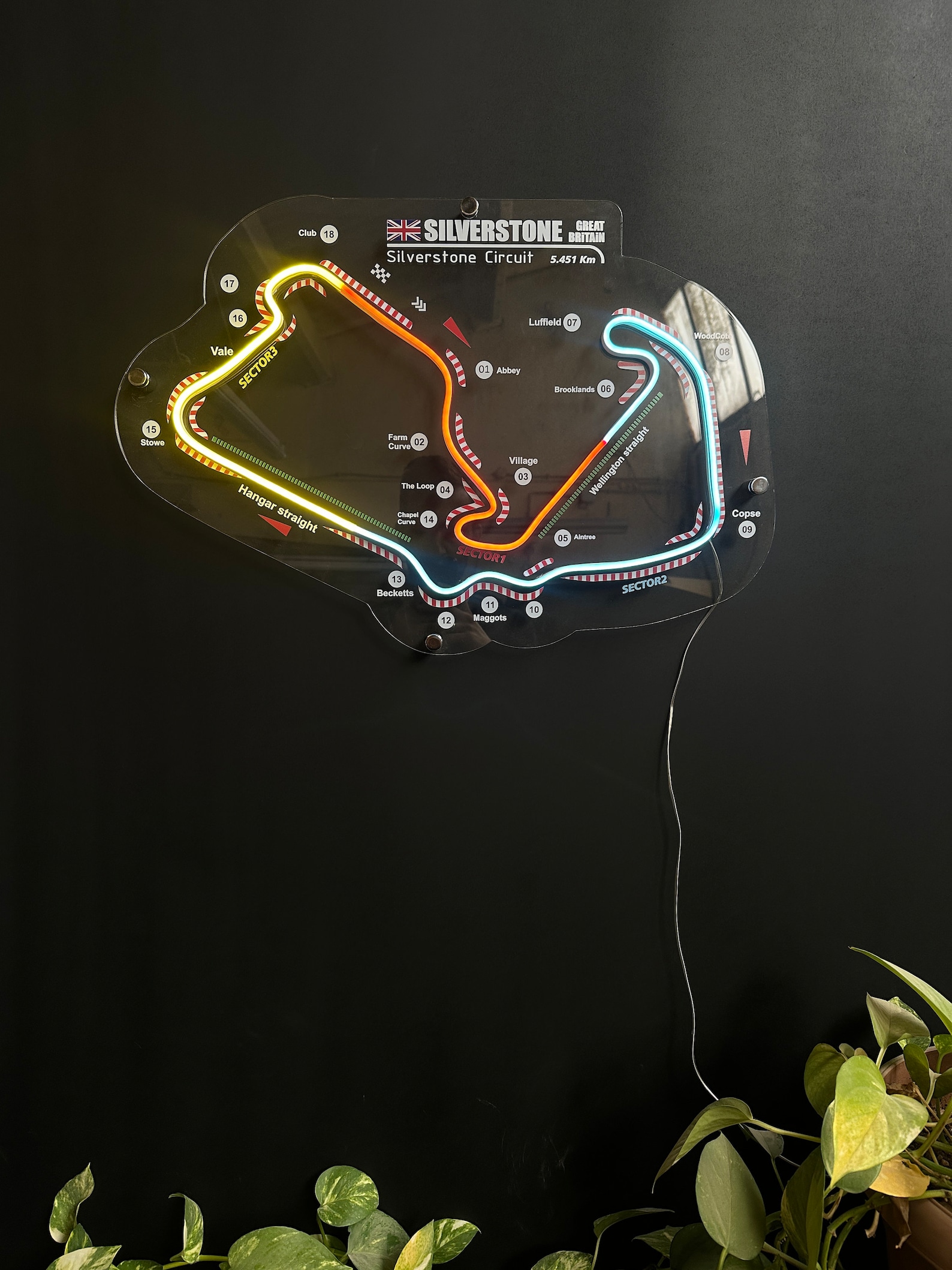 Silverstone Circuit Neon Race Track | Neon Race Track | F1 Formula ...